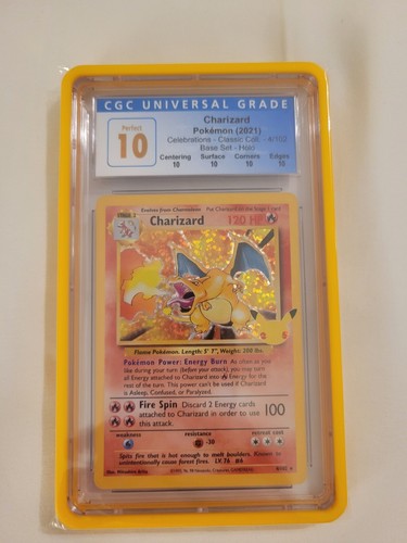 CGC PERFECT 10 Charizard English Celebrations (Like BGS black Label ...
