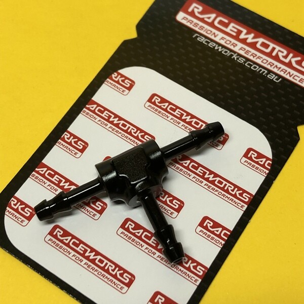 Raceworks RWF-851-04MM 4 mm Barbed hose tee Aluminium Black | eBay Australia