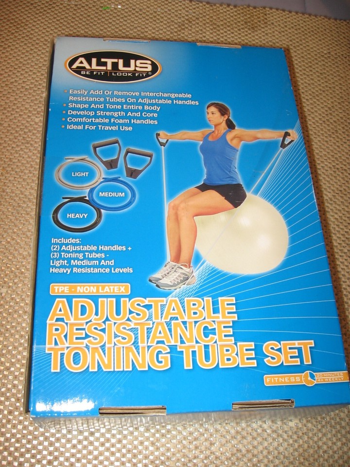 Altus Adjustable Resistance Toning Tube Set Non Latex New in Box | eBay