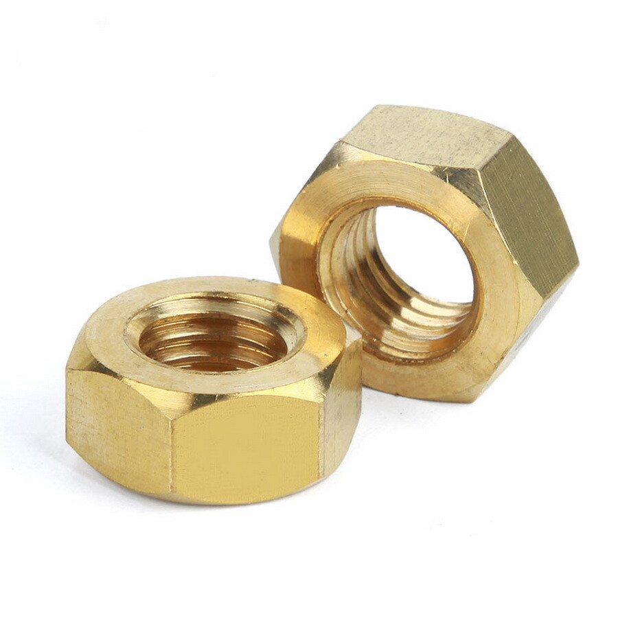 Solid Brass Full Hexagon Nuts Copper Hex Nut M2 M2.5 M3 M4 M5 M6 M8 M10 ...