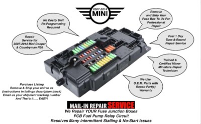 a Repair Service for 2007-2014 MINI Cooper Fuse Box PCB Fuel Pump Relay ...