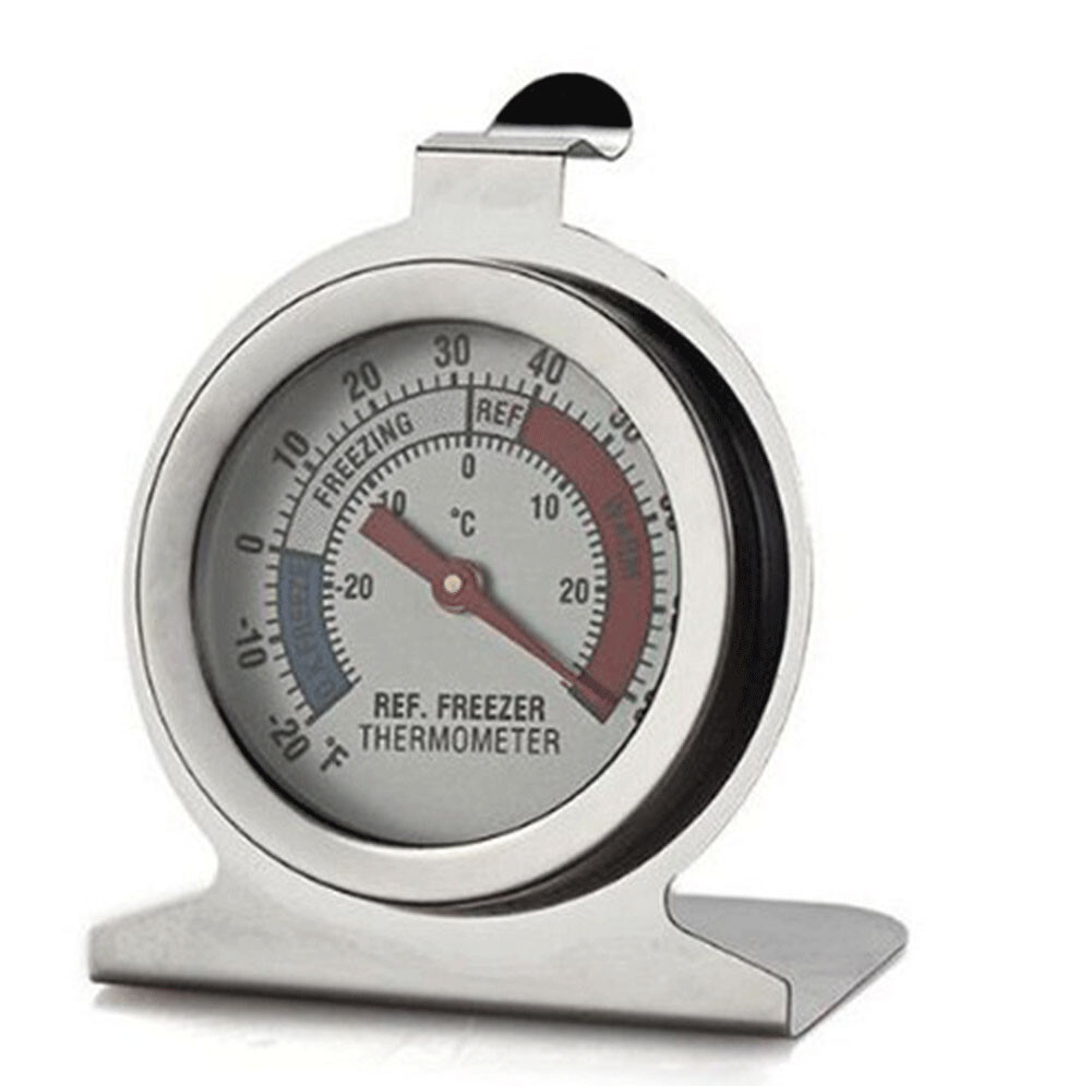 Refrigerator Freezer Thermometer Fridge DIAL Type Stainless Steel Hang ...