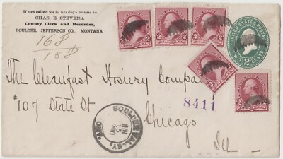 U.S. Sc #219D on 2C Entire Registered 1890 Cover from Boulder Valley ...