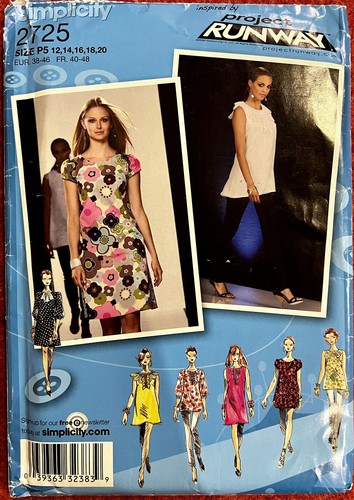 Simplicity Runway Pattern 2725 Misses Dress Tunic Top Size 12-20 Uncut ...
