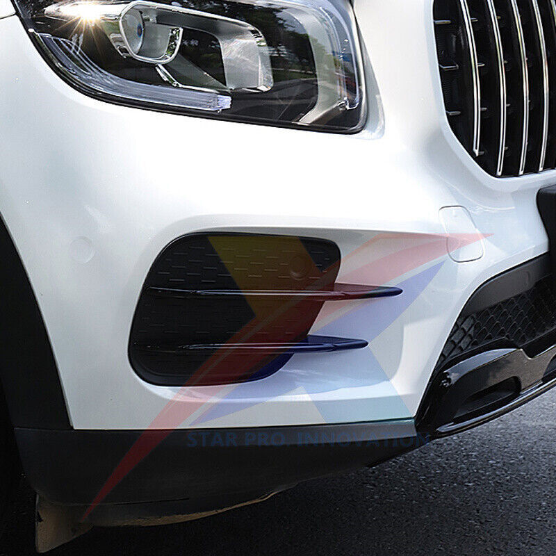 2PCS Glossy Black Front Bumper Grille Covers Refit For Mercedes X247 ...