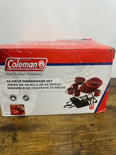 Coleman 24-Piece Enamel Dinnerware Set | eBay