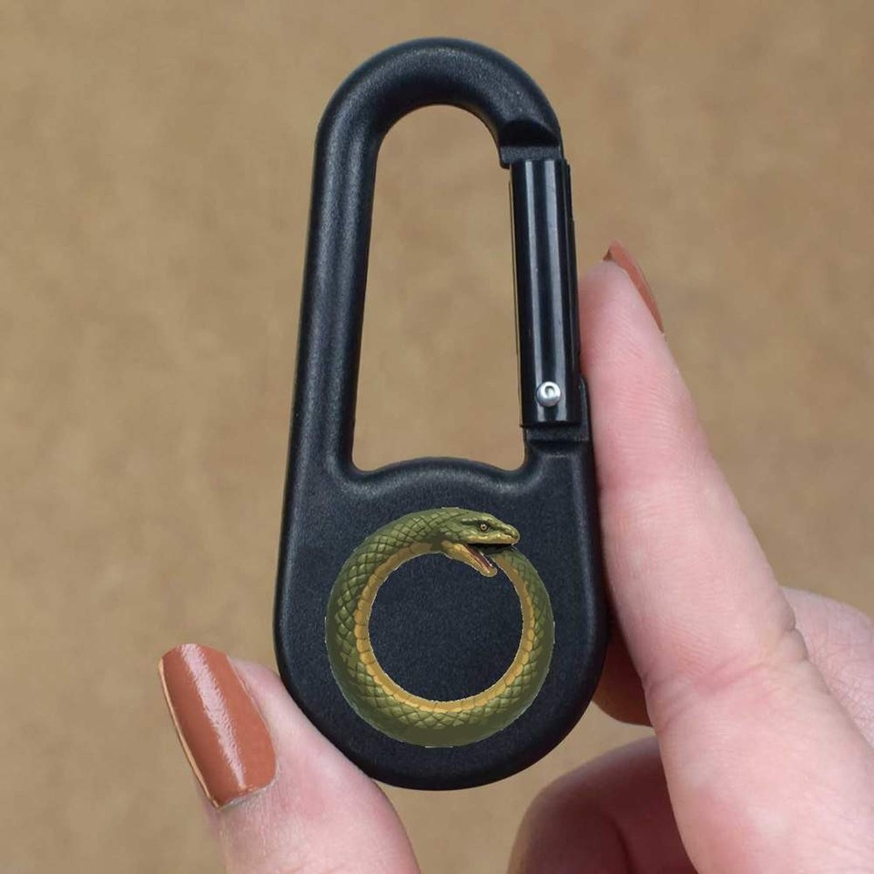 'Ouroboros Snake Symbol of Infinity and Eterni' Compass Keyring ...