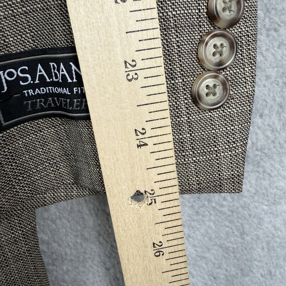 Jos A Bank Jacket Men 42R Brown Beige Blazer 100% Wool Sport Coat ...
