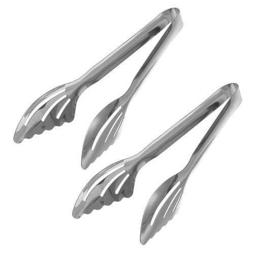 2pcs Stainless Steel Food Tongs Small Clam Shell Service Tongs For ...
