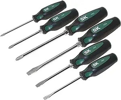 SK Tools USA 6 Piece, CushionGrip Automotive Combination Screwdriver ...