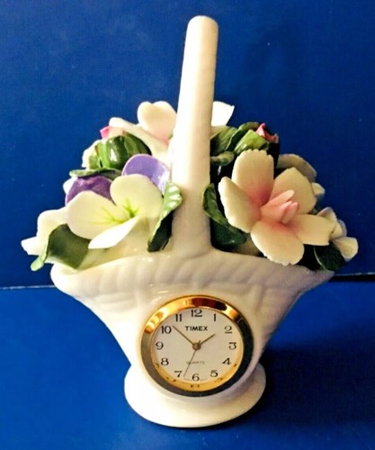 Vintage Porcelain Ceramic Timex Case China Porcelain Flowers Basket ...
