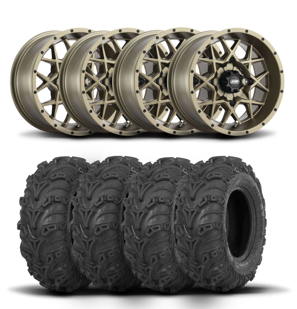 ITP Hurricane 14" Bronze Wheels And Mud Lite II Tires [28x11-14] | eBay