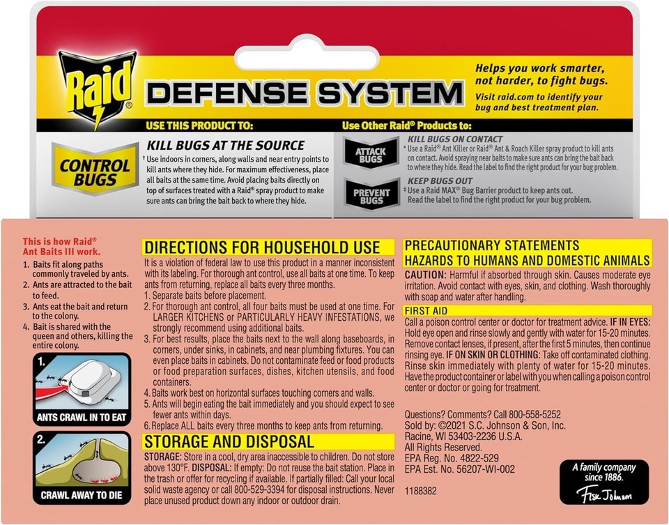 Raid Ant Killer Baits, For Household Use, Kills the Colony, Kills Ants ...