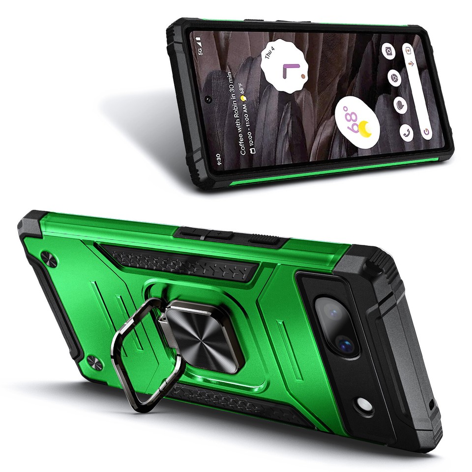For Google Pixel 7a Case Ring Kickstand Armor Phone Cover with Screen ...