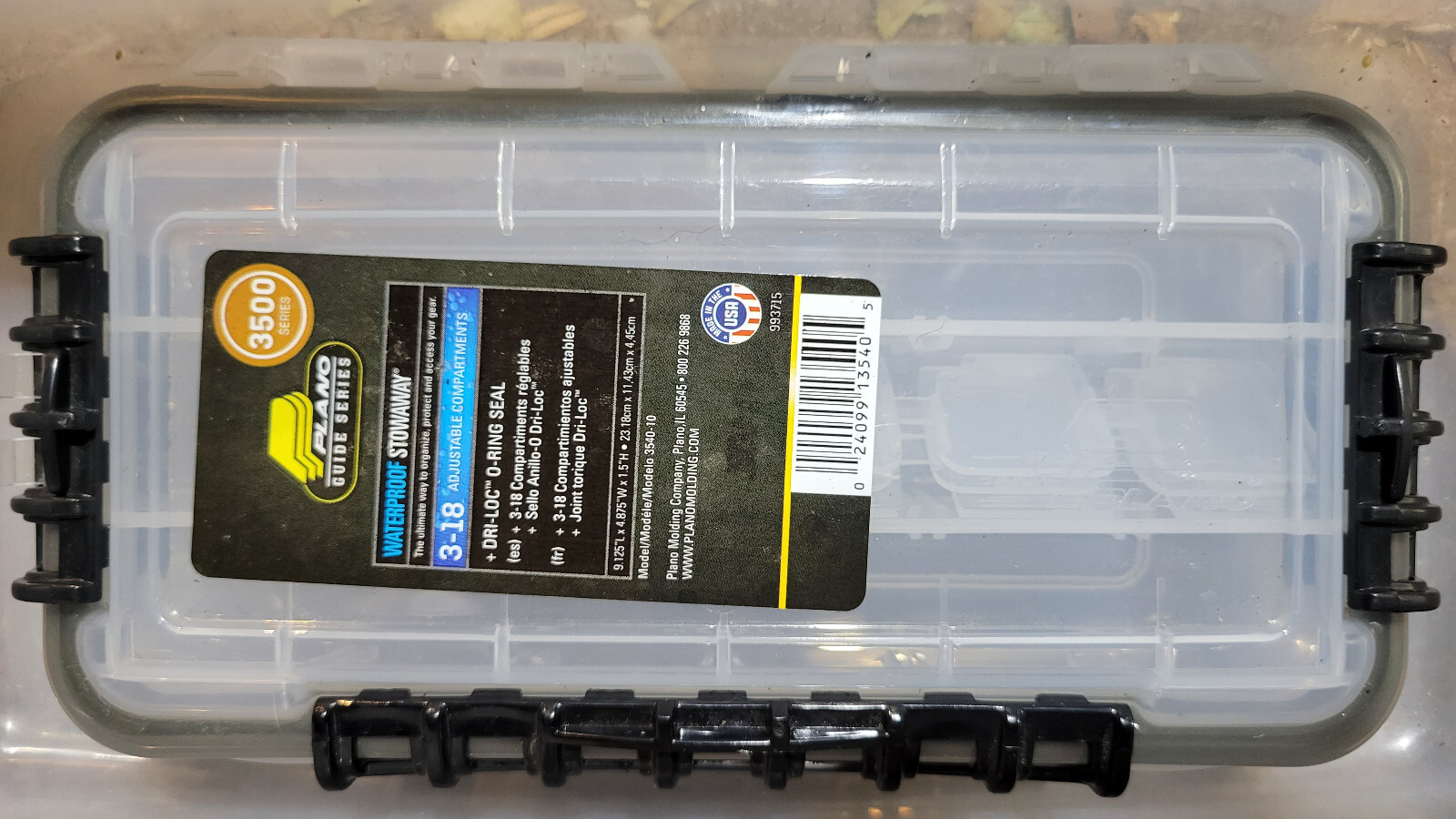 Plano 3500 WATERPROOF FISHING TACKLE BOX 0-Ring Seal PLASTIC ORGANIZER ...