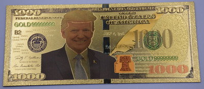 10x President Donald Trump Gold Foil Banknote $1000 Dollar Bill 45th ...