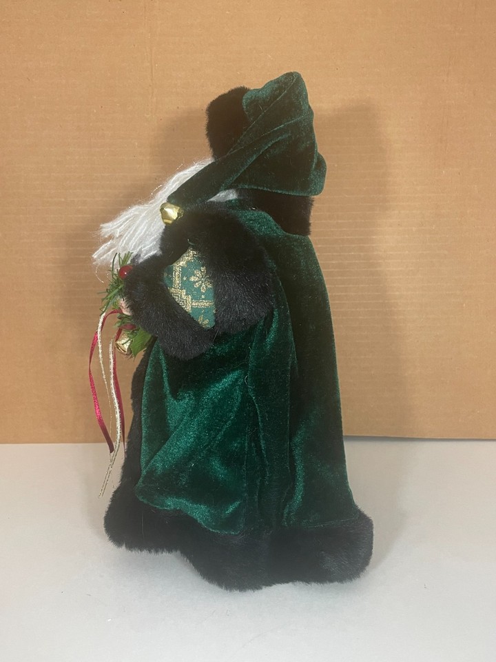 Father Christmas tree topper VTG EUC HTF RARE green cloak | eBay