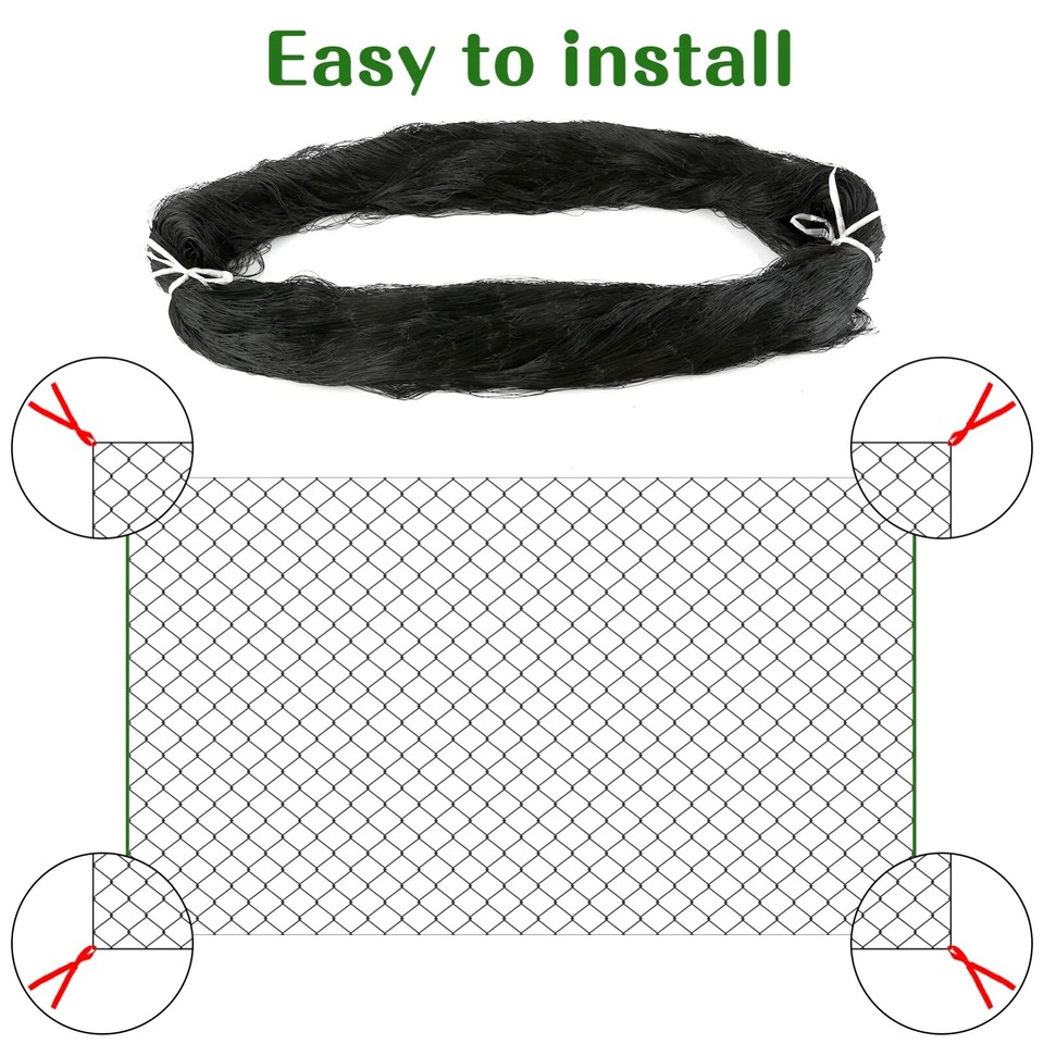 Heavy Duty Netting for Bird Poultry Aviary Game Pens 50 X 50 Net Black ...