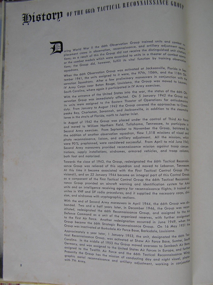 66th Tactical Reconnaissance Group Sembach Germany 1957 Yearbook | eBay