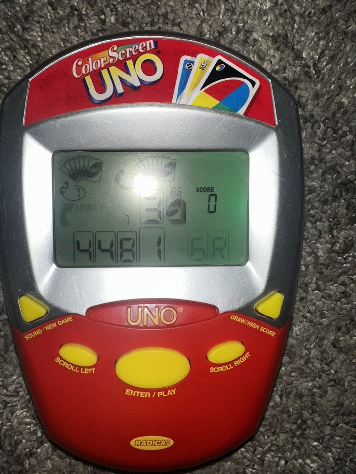 Radica Color Screen UNO Handheld Electronic Game 2007 Mattel Works ...