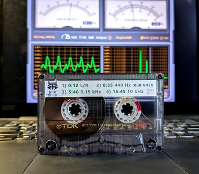 4-in-1 TDK Test/Calibration audio cassette tape: L/R, level, speed ...
