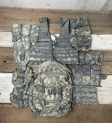 14 PC US Army Rifleman Set System ACU UCP Molle Assault Pack Pouches ...