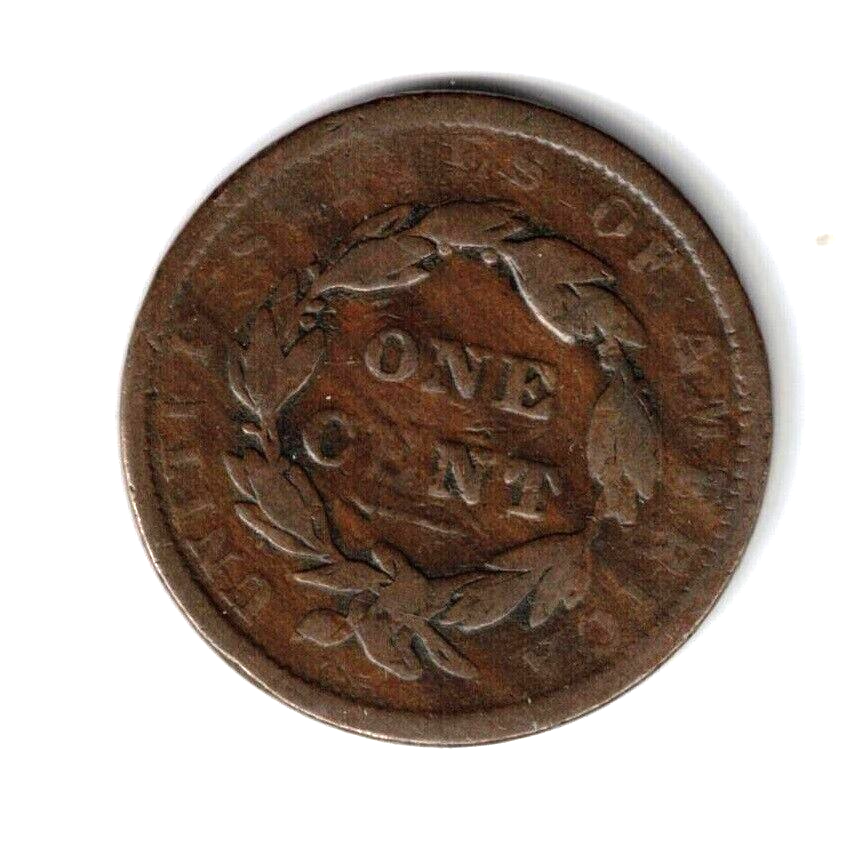 1837 Head of 1838 Large Date Large One Cent Coronet Head United States ...