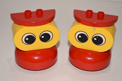 2X Lego Duplo Round Stone Red 4x4 Parts 2 each 98220, 4198pb10 & 3808 ...