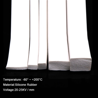 Silicone Sponge Square Flat Strip White Foamed Rubber Seal Gasket 8x8mm ...