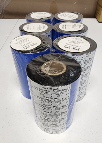 7 Rolls 4.33"x1181' Thermal Transfer Ribbon Datamax Printers Black 10mm ...