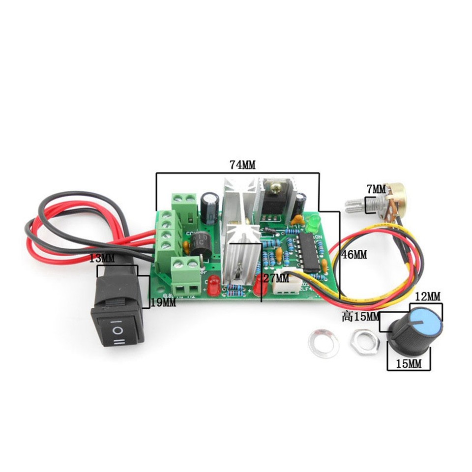 2X PWM DC Motor Speed Controller DC 20A Current Regulator 10-60V PWM ...
