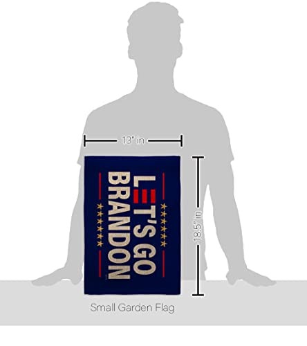 FJB Flag Let's Go Brandon Blue Burlap Garden Flag Set Wood Dowel ...