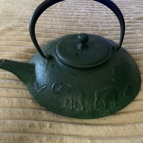 Teavana Green Elephant Cast Iron Gently Used Teapot Tea Kettle Japan ...