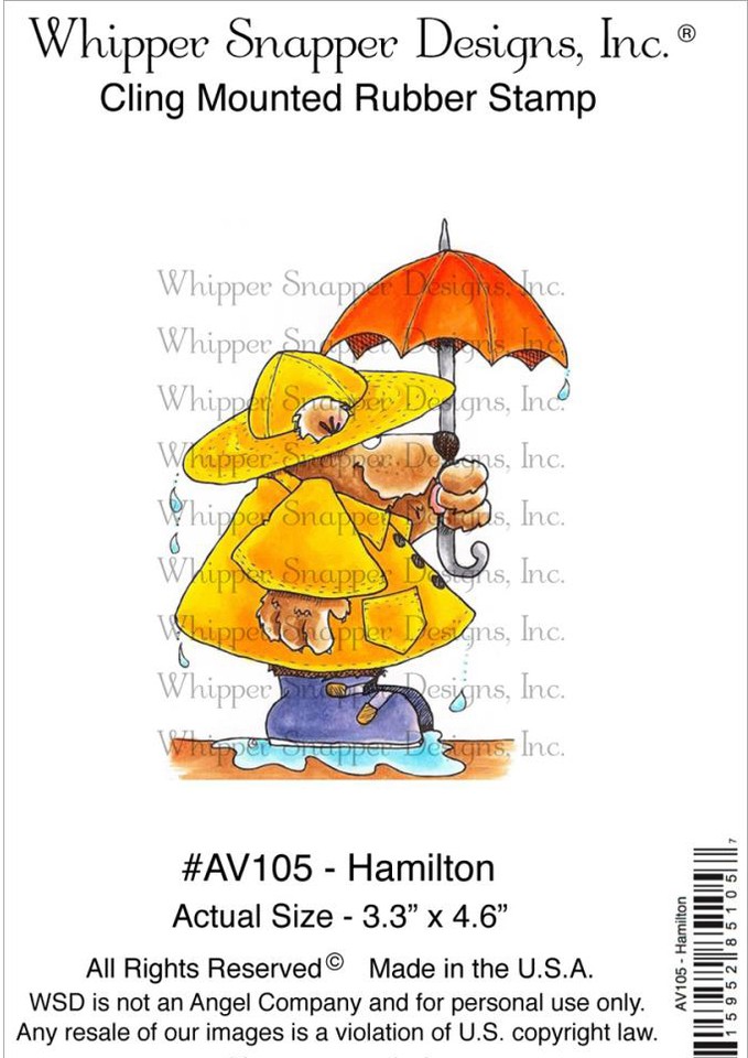Rain Bear Hamilton Unmounted Rubber Stamp Whipper Snapper Designs AV105 ...