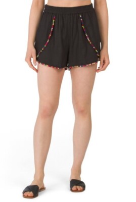 BCBGeneration Women's Linen Blend Front Overlap Shorts Size S | eBay