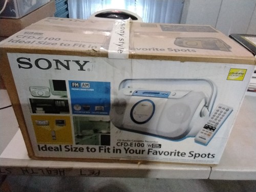 SONY CFD-E100 Boombox CD CD-R/RW Playback Radio Cassette-Corder BRAND ...