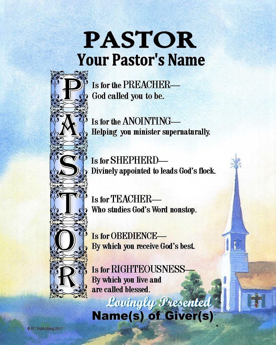 Pastor Anniversary Appreciation Personalized Name Poem Gift Thank You ...