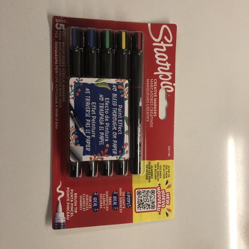 Sharpie Creative Marker 5 Acrylic Paint Pens Water-Based Paint Markers ...