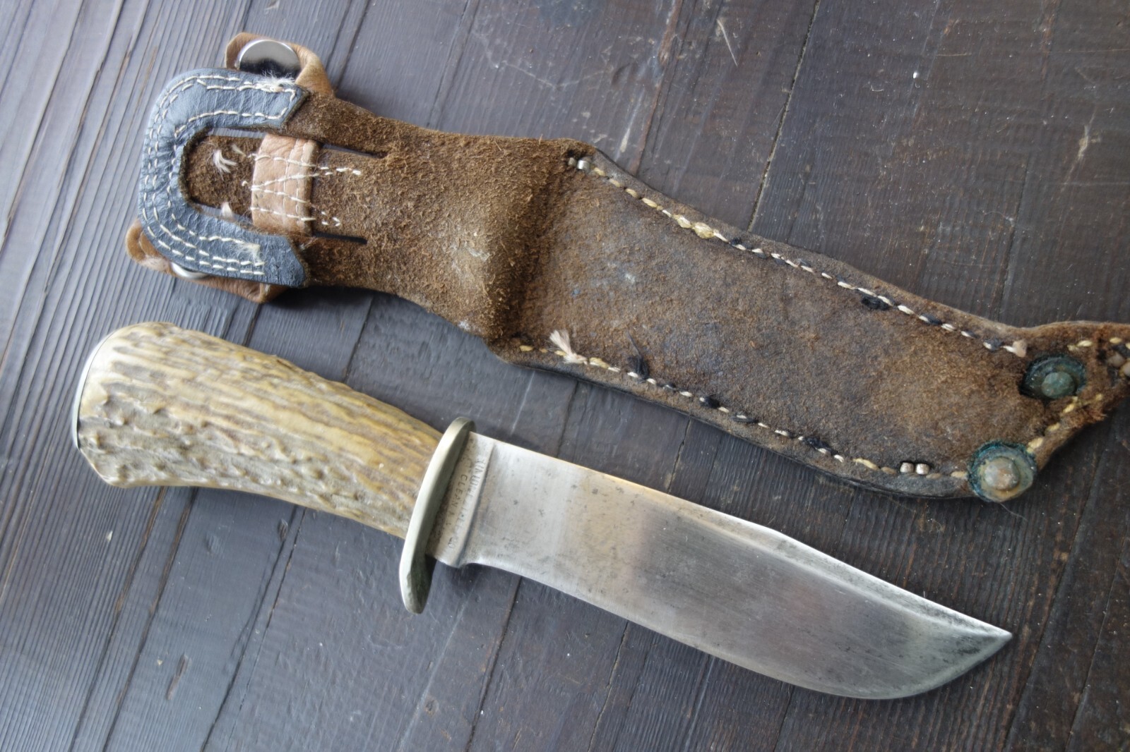 old KA-BAR stag handled hunting knife | eBay