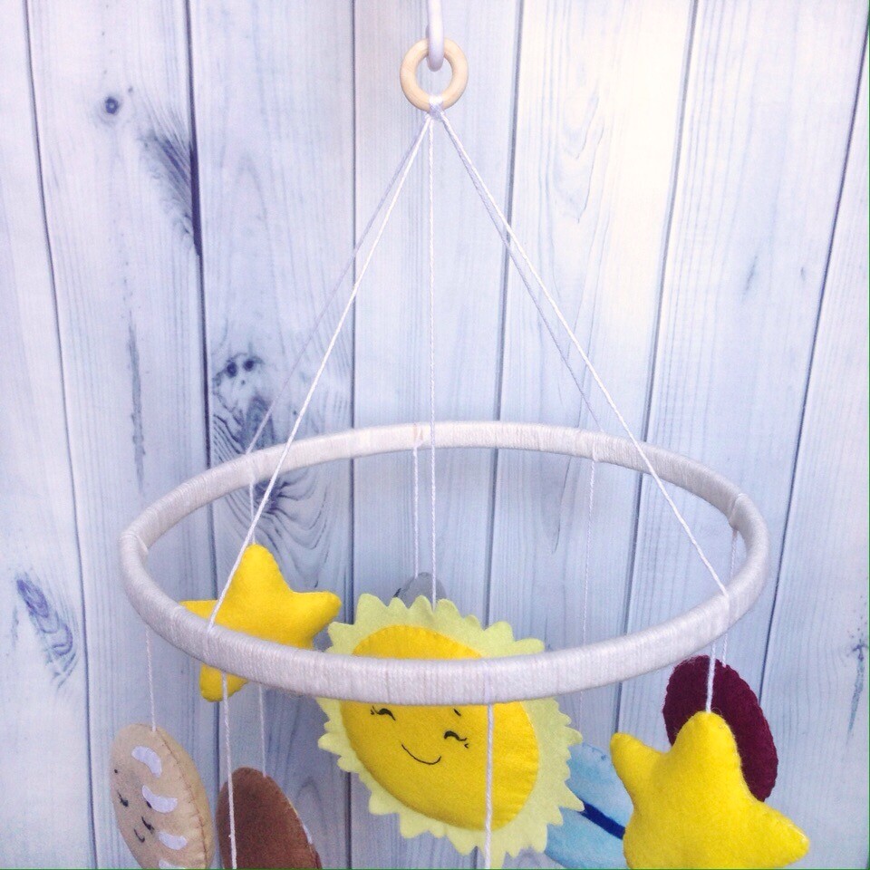 Baby Mobile Space Sun Planets Crib Mobile Solar System Nursery Decor ...