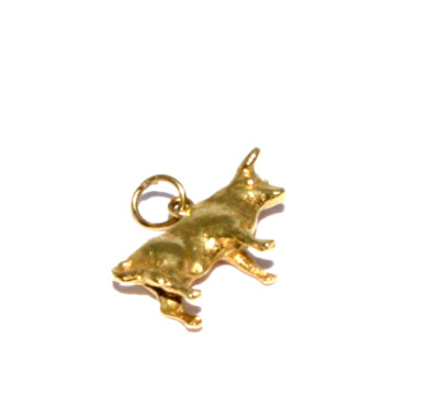 Ladies Womens 18ct Gold Bull Charm | eBay Australia