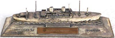 WWII US Navy SS President Wilson Liberty Ship Silver Trophy Ship Model ...
