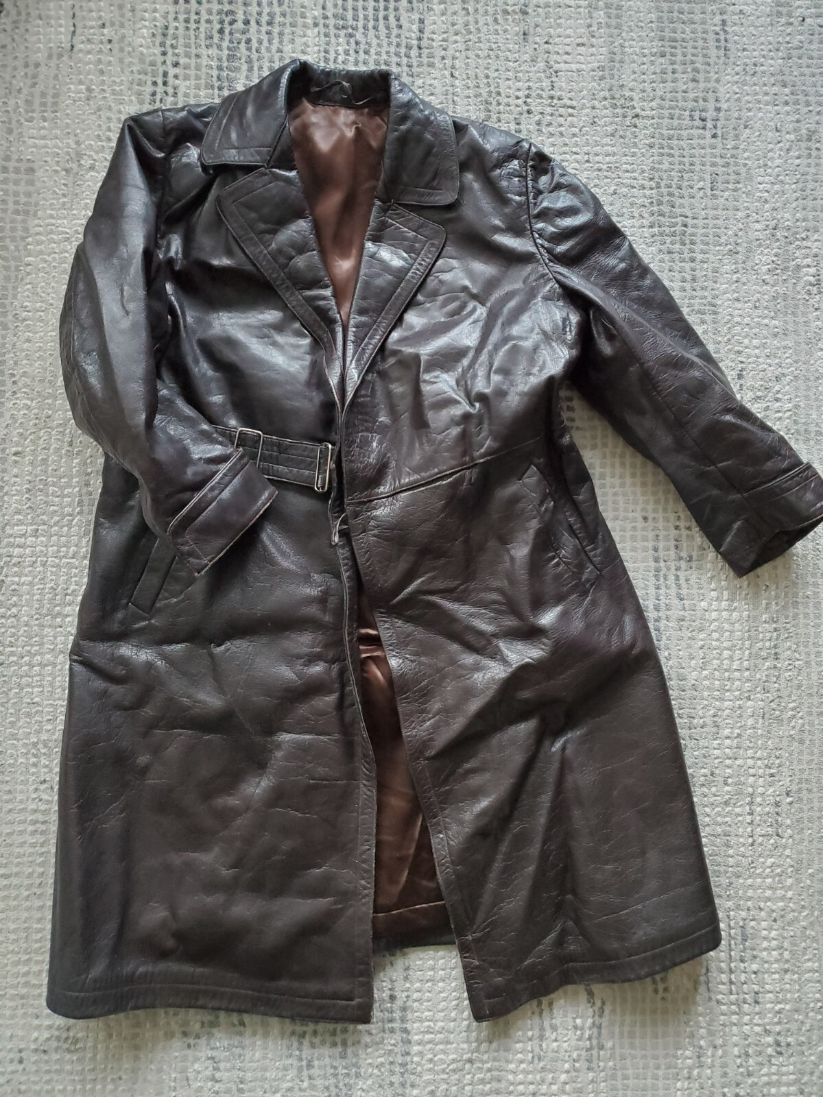 WW2 GERMAN ORIGINAL LUFTWAFFE OFFICERS BELTED SOFT LEATHER TRENCH COAT ...