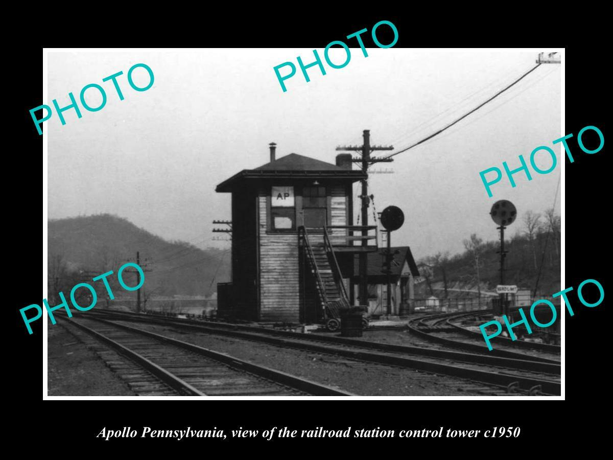 OLD 8x6 HISTORIC PHOTO OF APOLLO PENNSYLVANIA THE RAILROAD DEPOT TOWER ...