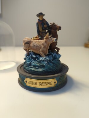 Limited Edition John Wayne Hand-Painted Sculpture w/ Glass dome ...