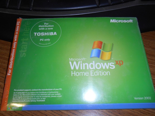 Microsoft Windows XP Home Edition for Toshiba - New In Sealed package ...