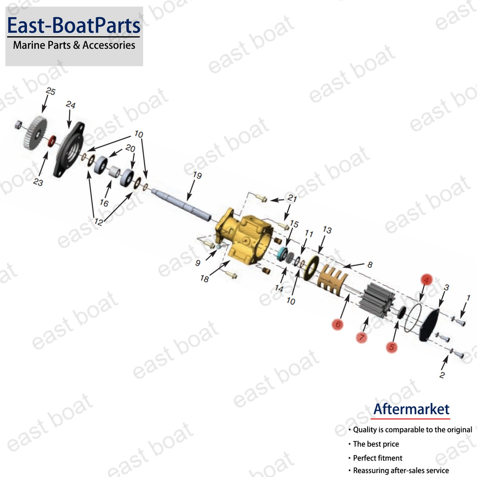 Pair of Impeller Kit With Puller 17000K for Sherwood Raw Water Pumps | eBay