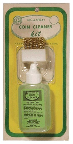 Silver & Gold Coins Cleaner Nic A Spray Clean Kit Fluid Solution Brush ...