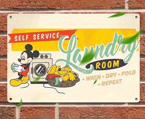 Retro Vintage Style Disney Mickey Mouse Metal Tin Sign Wall Art Man ...