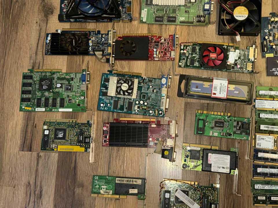Lot PC Computer Parts Graphics Sound Cards Mother Board Memory Cards | eBay